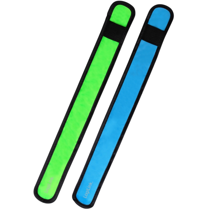 Köp LogiLink LED-reflexband Slap-wrap 2-pack Blå + Grön | Teknikproffset.se