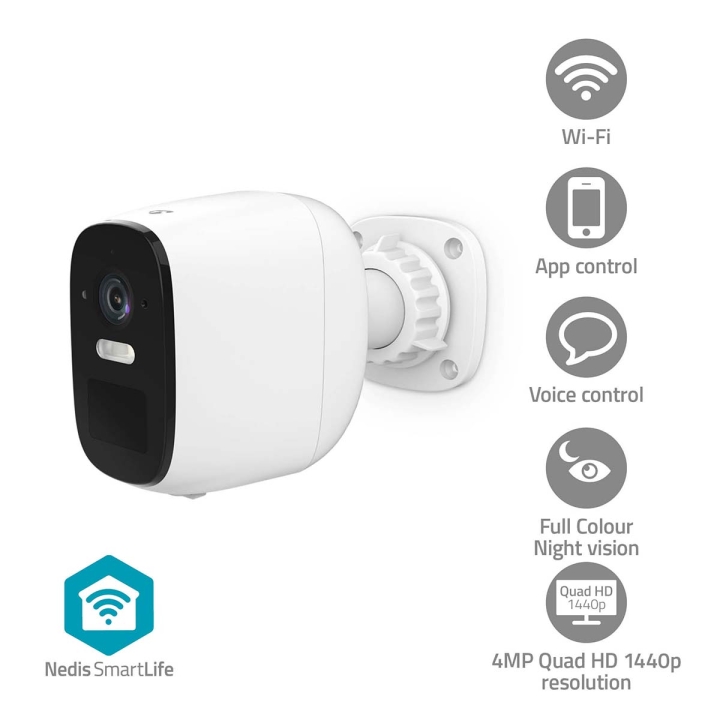 Köp Nedis SmartLife Utomhus Kamera | Wi-Fi | Spotlight | 4MP Quad HD 1440p