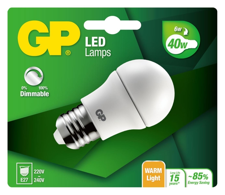 Köp GP LED-lampa Mini Globe, E27, DIM, 6W (40W), 470lm | Teknikproffset.se