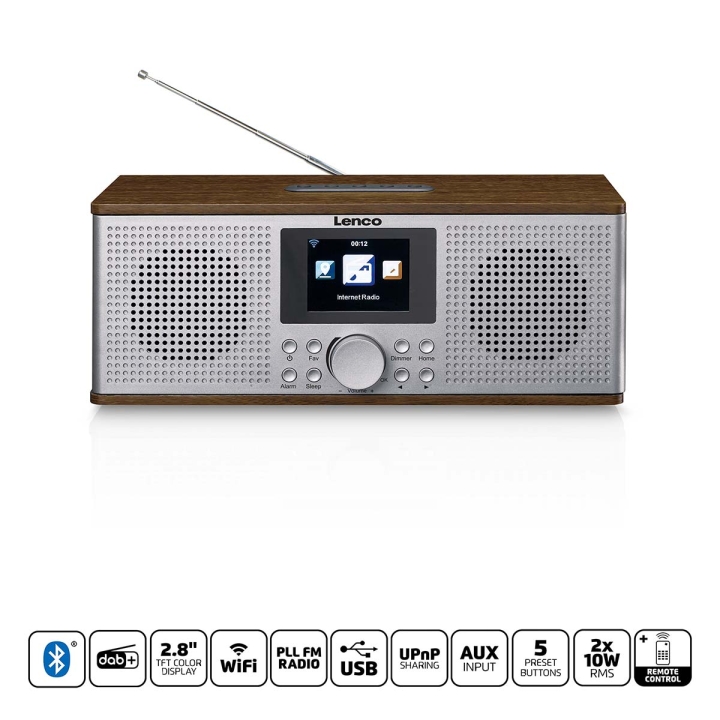 Köp Lenco Smart Internetradio, med DAB+ / FM och Bluetooth® Wood | Teknikpr