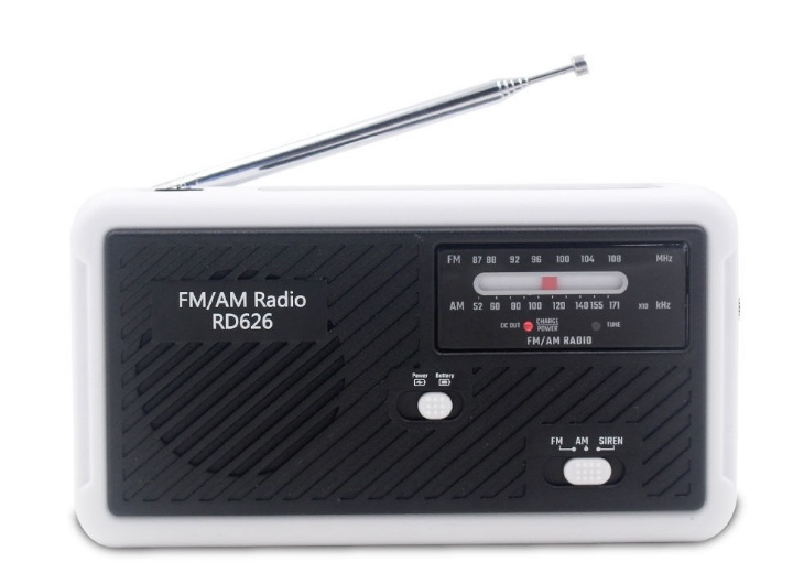 Multifunktionell Vevradio med LED-lampa - FM-radio, USB, Solcell ...