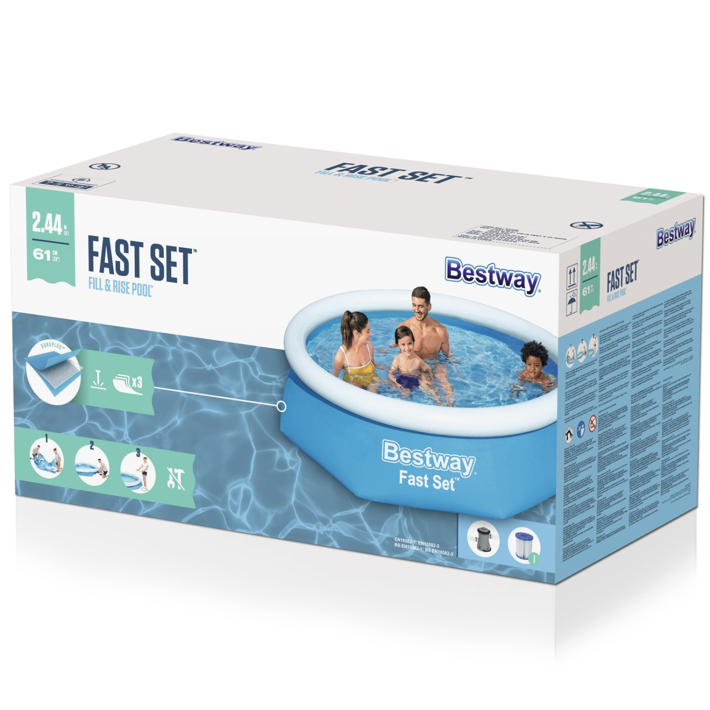 Köp Bestway Fast Set Pool 2,44 x 61cm | Teknikproffset.se
