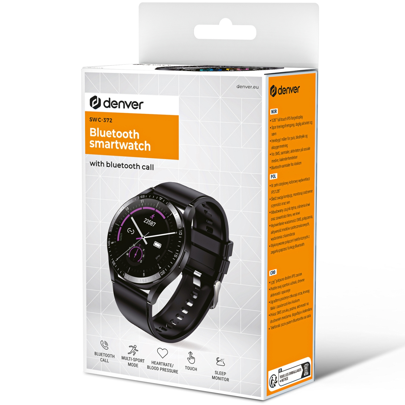 Köp DENVER SWC-372 BT Smart Watch Svart | Teknikproffset.se